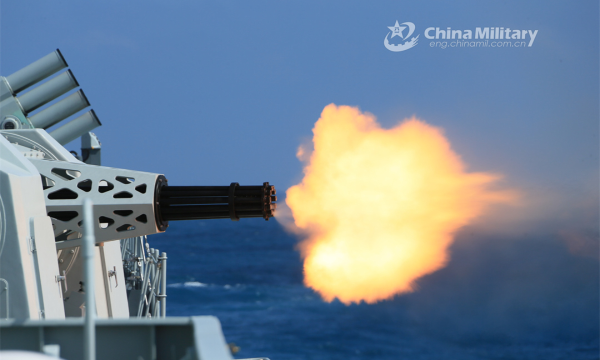 Frigate fires in live-fire training - Global Times