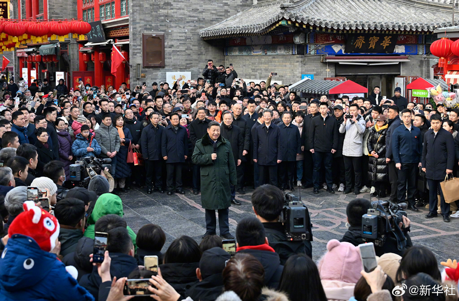 Xi visits people in Tianjin ahead of Spring Festival - Global Times