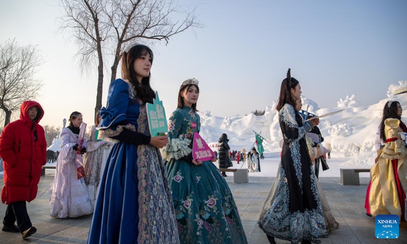 Costume parade at Sun Island scenic spot in Harbin, NE China - Global Times