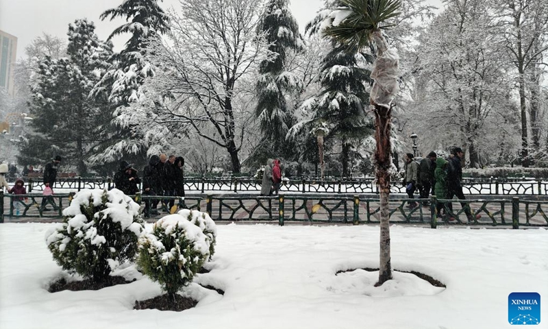 People walk amid snow in Tehran, Iran - Global Times