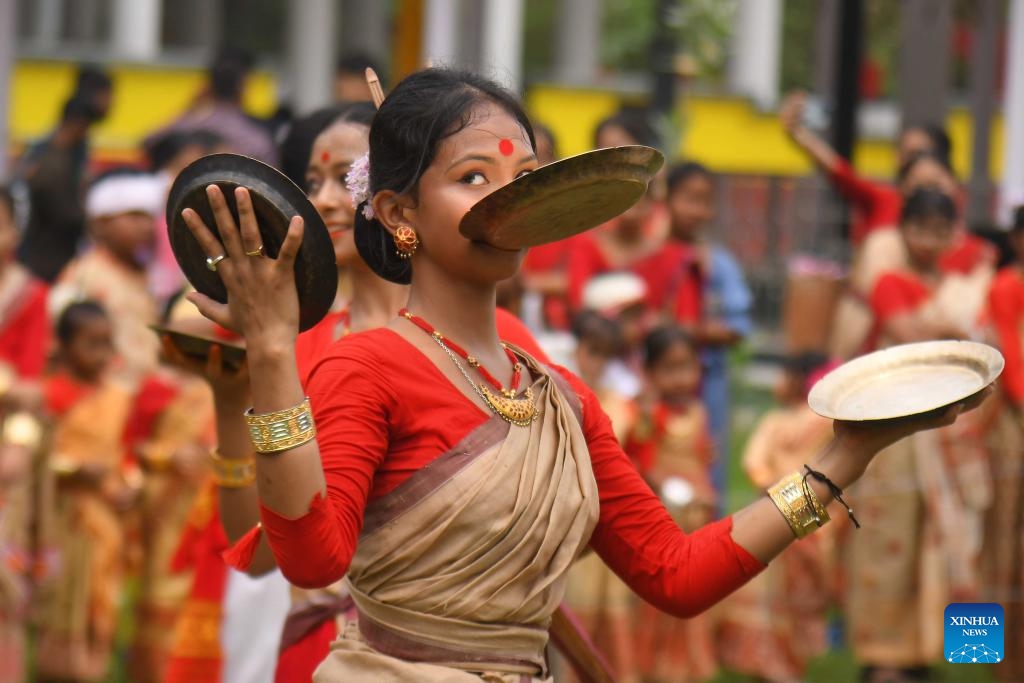 Celebration for upcoming Rangoli Bihu Festival held in India - Global Times