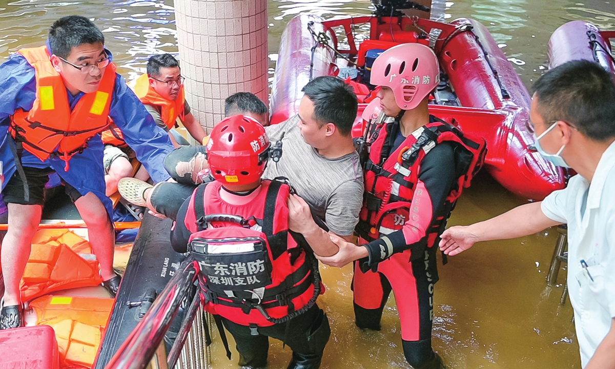 Flood rescue - Global Times