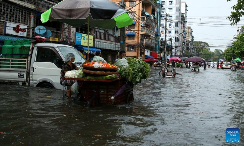 Heavy rains hit Yangon, Myanmar - Global Times