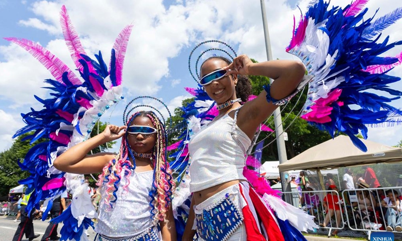 Highlights of Junior Carnival Parade of 2024 Toronto Caribbean Carnival - Global Times
