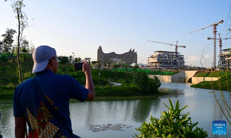 Buildings under construction in Indonesia's new capital Nusantara ...