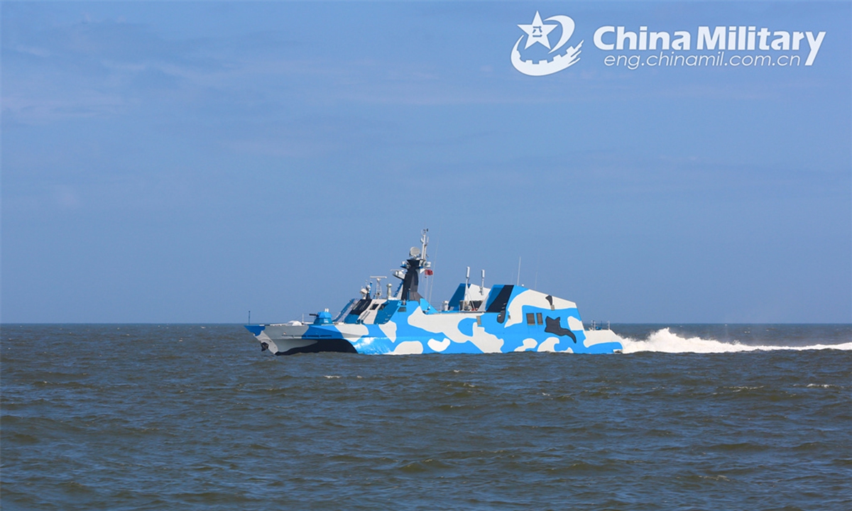 Fast attack missile boat steams at sea - Global Times