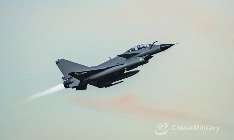 J-10 fighter jet takes off for designated area - Global Times