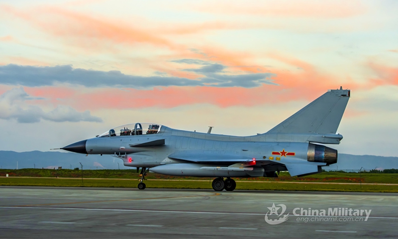 J-10 fighter jet takes off for designated area - Global Times