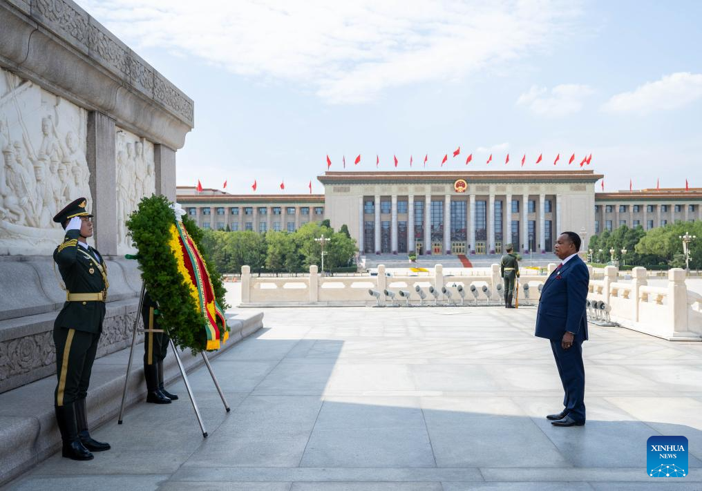 President of Republic of Congo lays wreath at Monument to People's ...