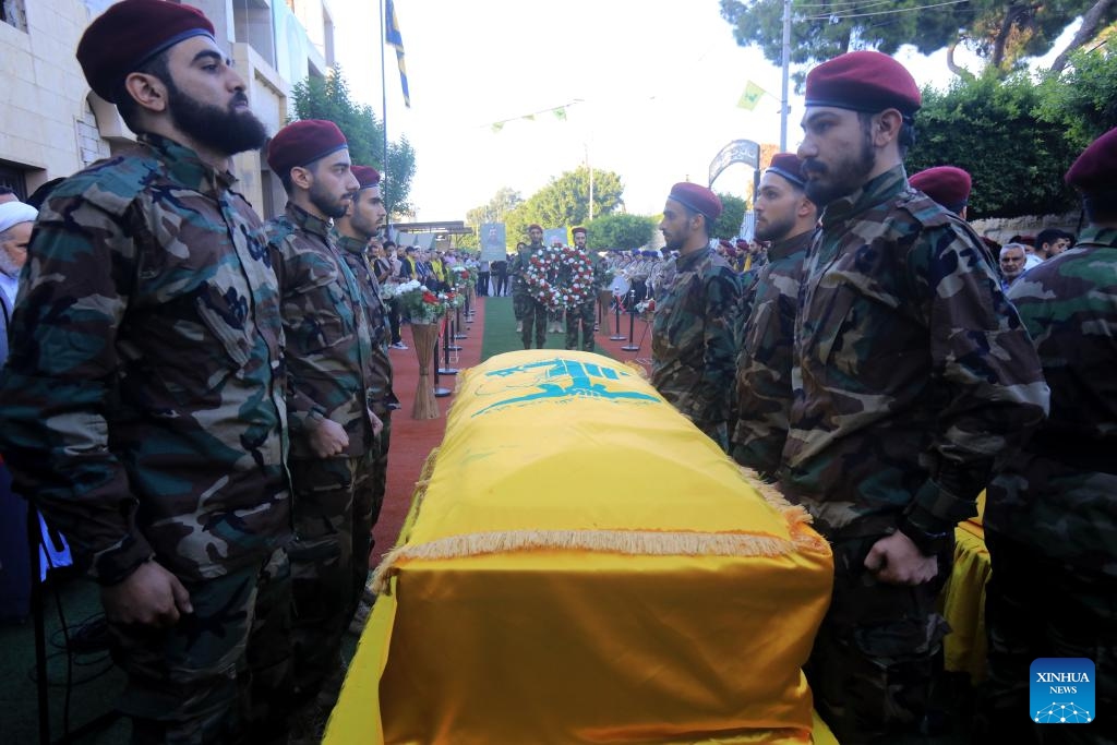People in Lebanon attend funeral for Hezbollah commander - Global Times