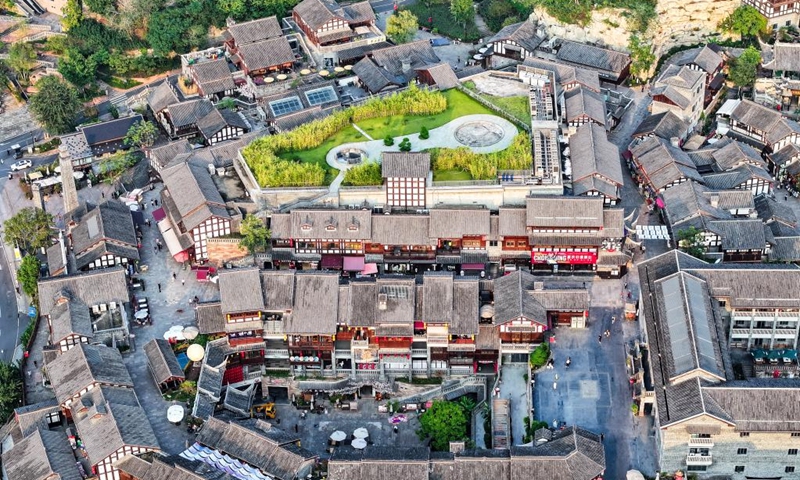 Aerial view of Ciqikou ancient town in Chongqing, SW China - Global Times