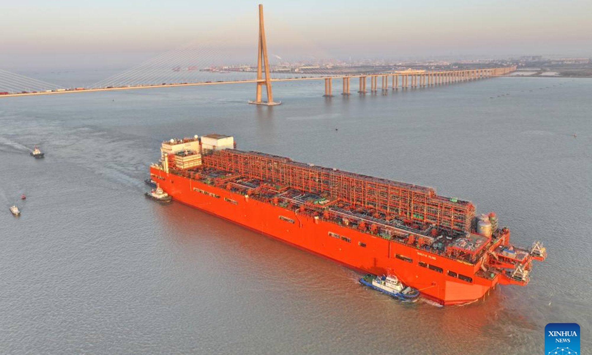 First large-scale FLNG facility made in China transferred from Nantong ...