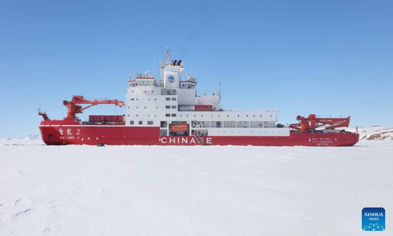 China's 41st Antarctic Expedition team carries out unloading operations ...