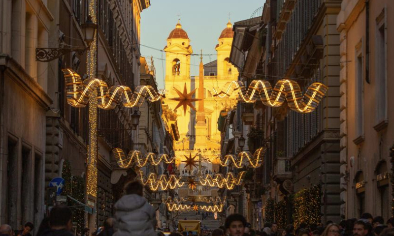 Festive decorations seen in Rome - Global Times