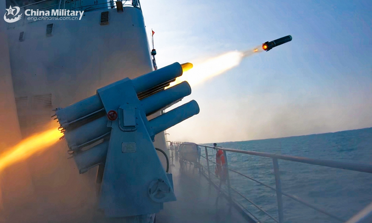 Guided-missile destroyer Shijiazhuang in combat training - Global Times