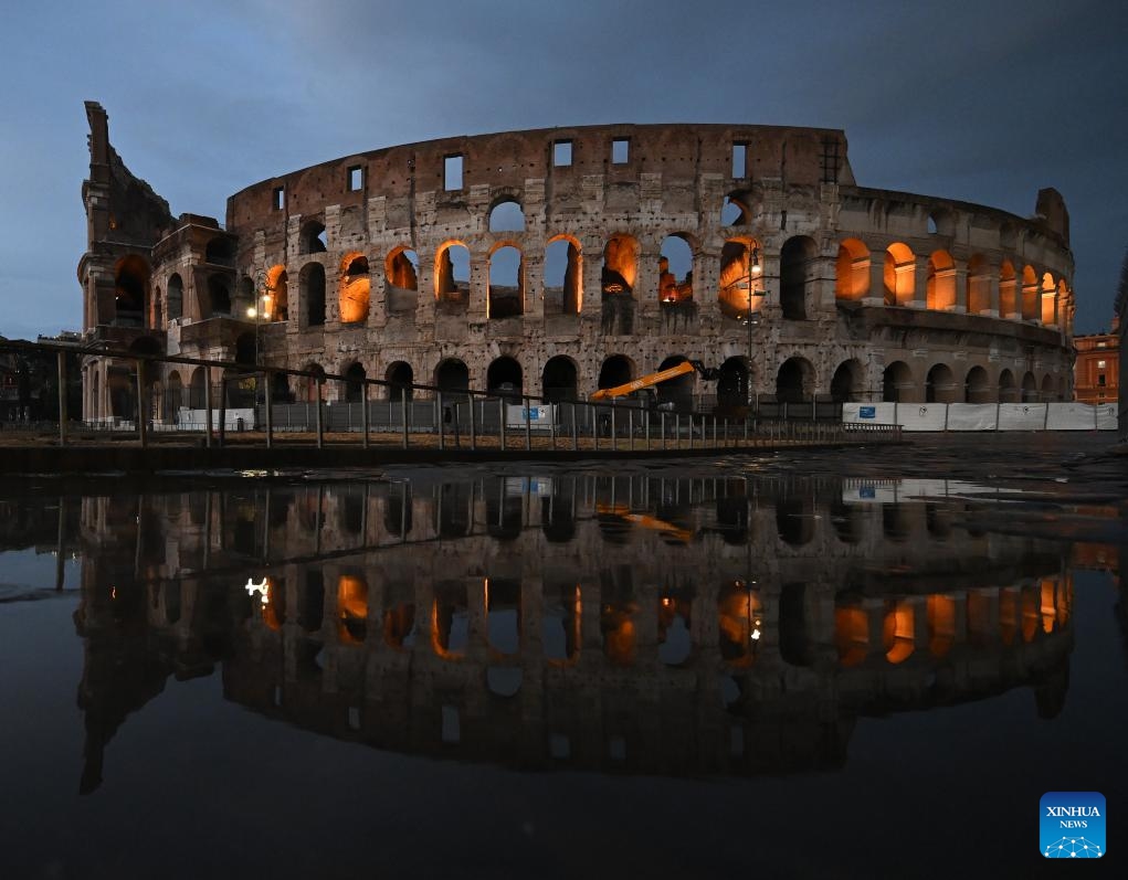 View of Colosseum after rain in Rome - Global Times