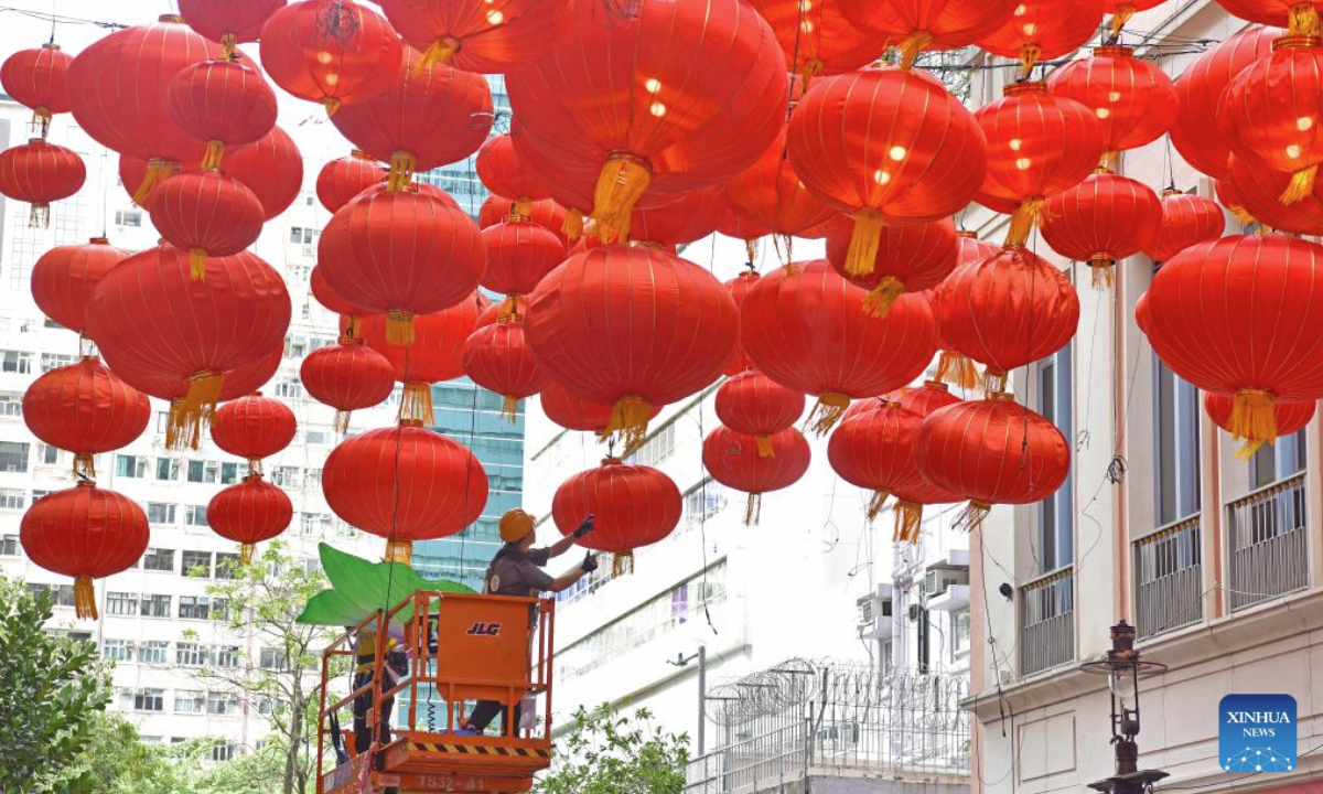 Streets of Hong Kong adorned with decorations for upcoming National Day, Mid-Autumn Festival ...