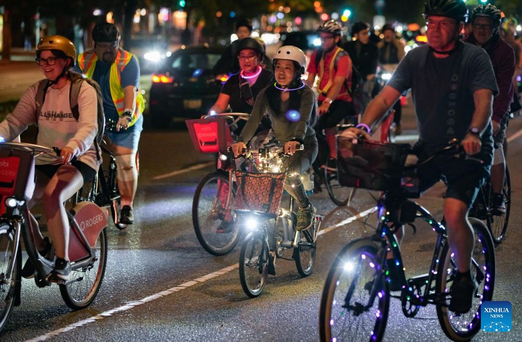 "Bike the Night" event held in Vancouver, Canada - Global Times